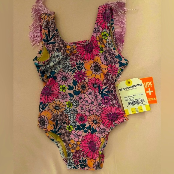 Shade Critters | Swim | Shadecritters Mod Pink Floral Fringe Back Girls ...